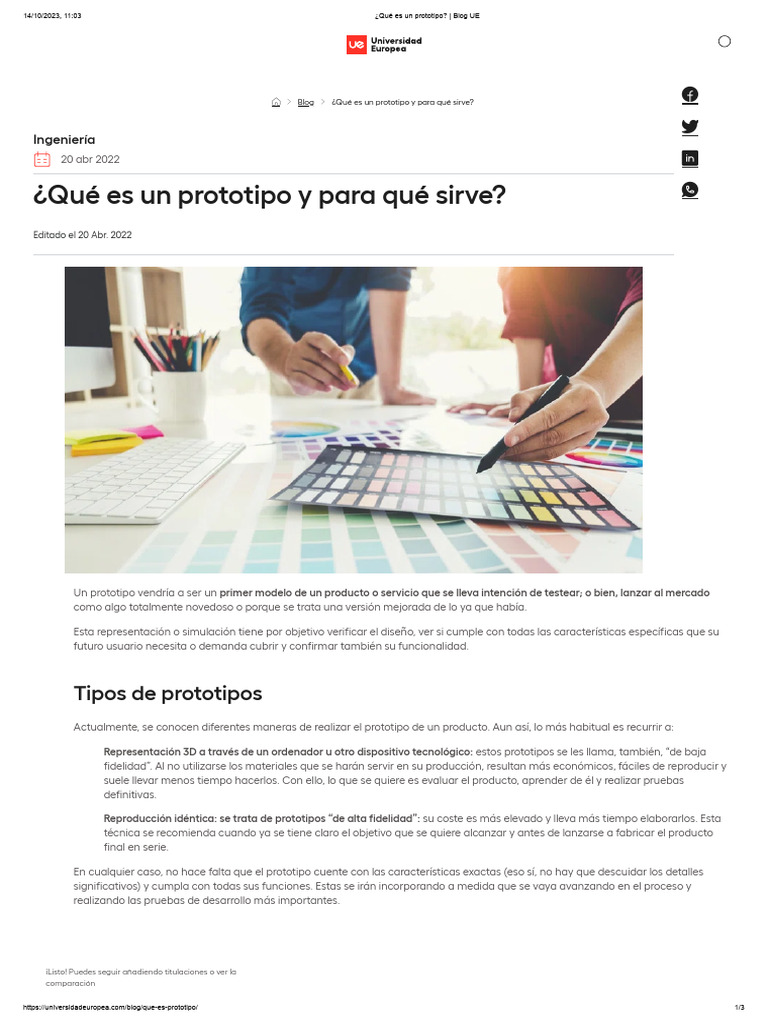 ¿Qué Es Un Prototipo - Blog UE | PDF | Negocios | Arte