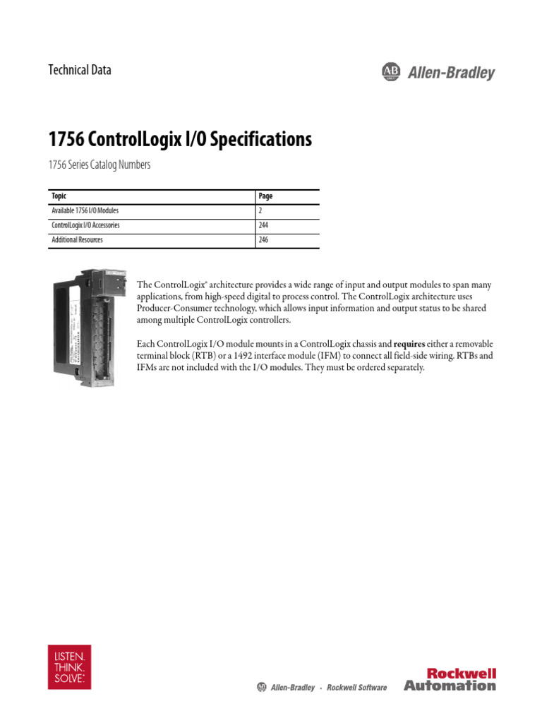 1756 Td002i en e | PDF | Programmable Logic Controller | Input/Output