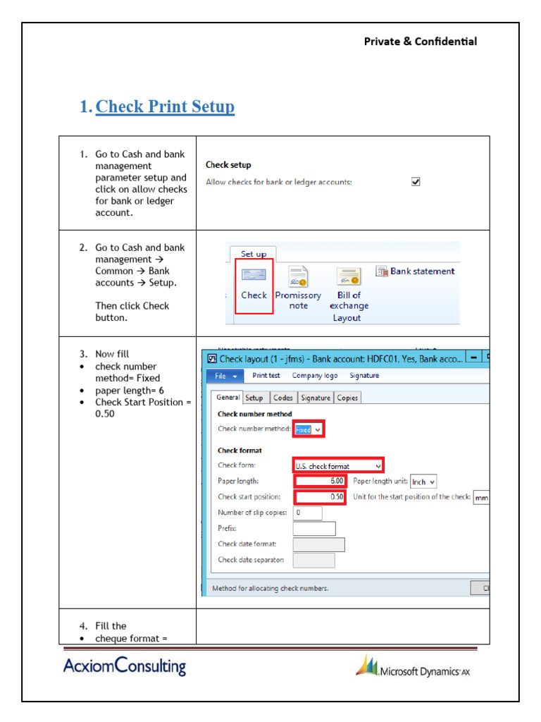 Case - Checks Print Setup (Done) | PDF
