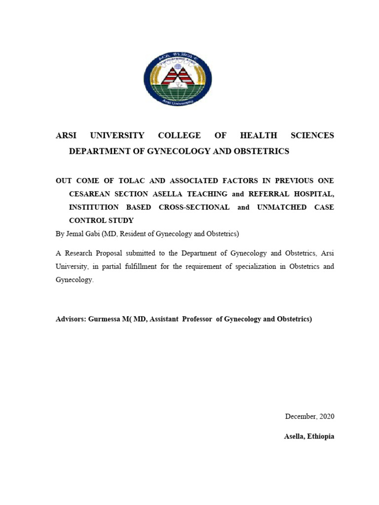 Jemal Proposal | PDF | Caesarean Section | Childbirth