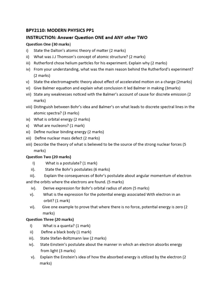 Bpy2110 Modern Physics Pp1 | PDF | Electron | Atoms