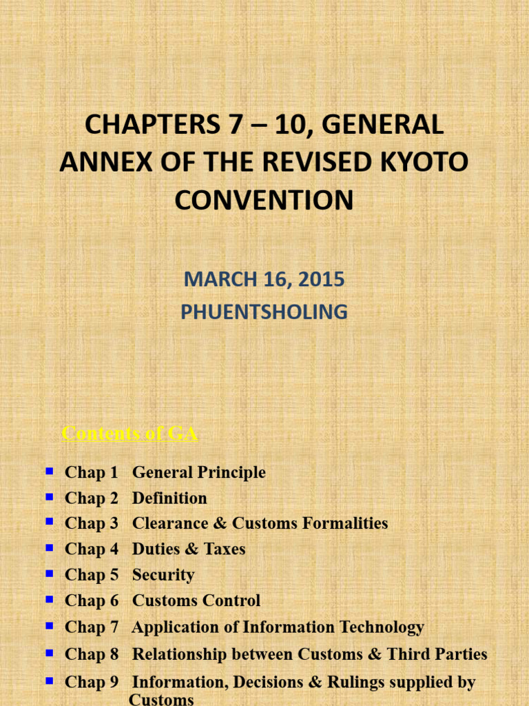 Revised Kyoto Convention: IT & Customs | PDF | Appeal | Information