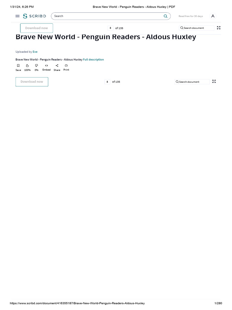 Brave New World - Penguin Readers - Aldous Huxley - PDF | PDF ...
