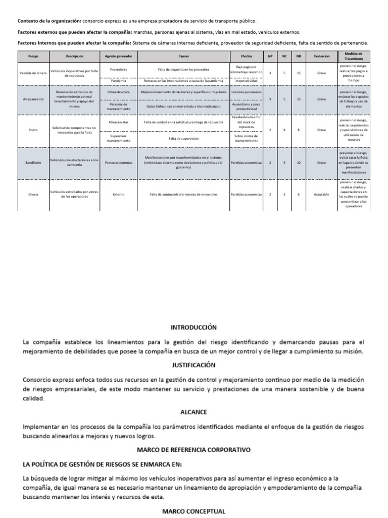 Gestión de Riesgos en Consorcio Express | PDF | Riesgo | Empoderamiento