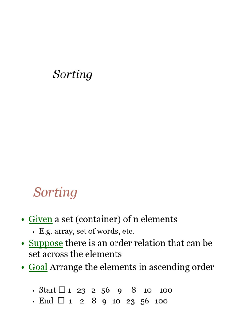 Sorting 1 | PDF | Algorithms | Computer Data