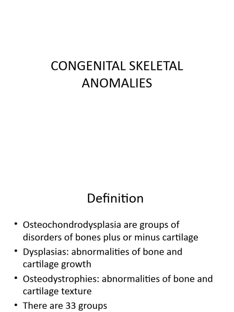 Congenital Skeletal Anomalies | PDF | Vertebral Column | Diseases And ...