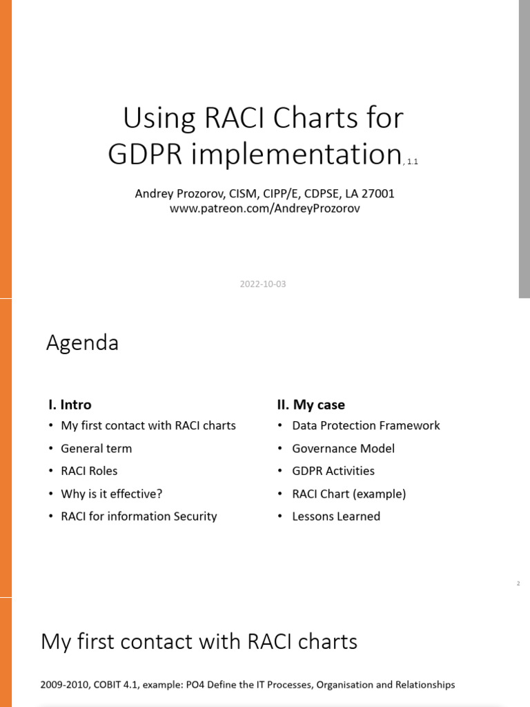 Using RACI Charts For GDPR Implementation | PDF | Information ...