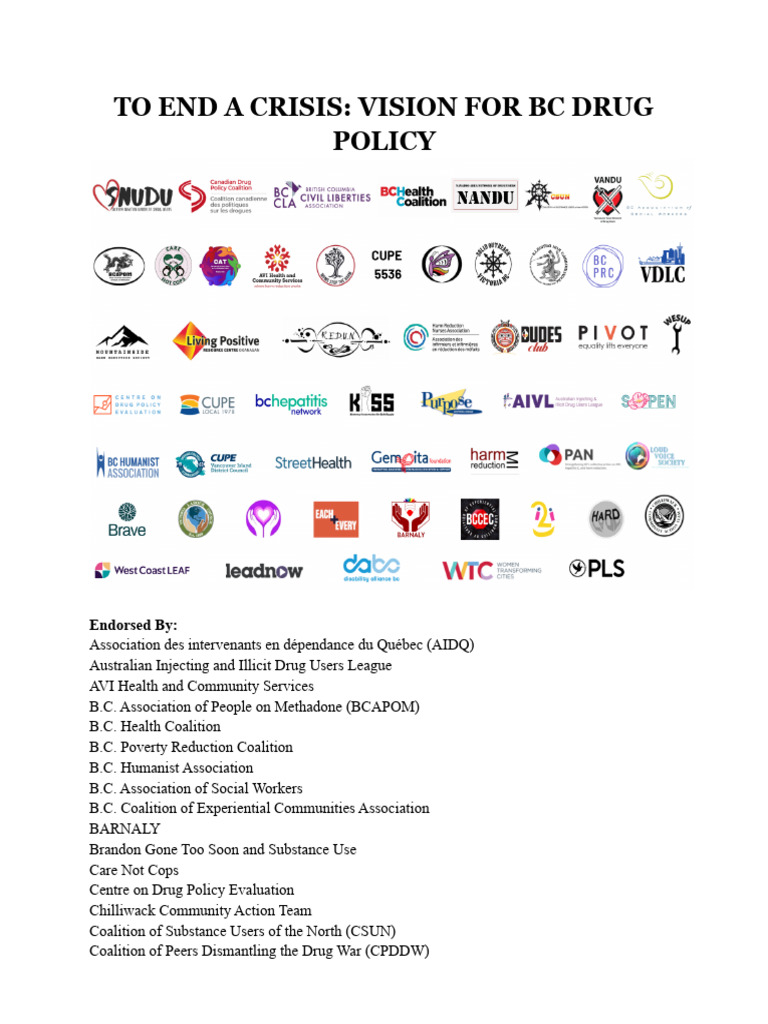 To End A Crisis: Vision For BC Drug Policy | PDF | Substance Abuse ...