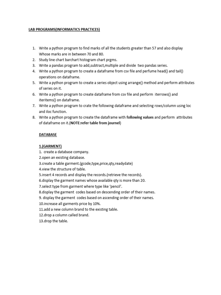 Lab Programs | PDF Lab Programs | PDF