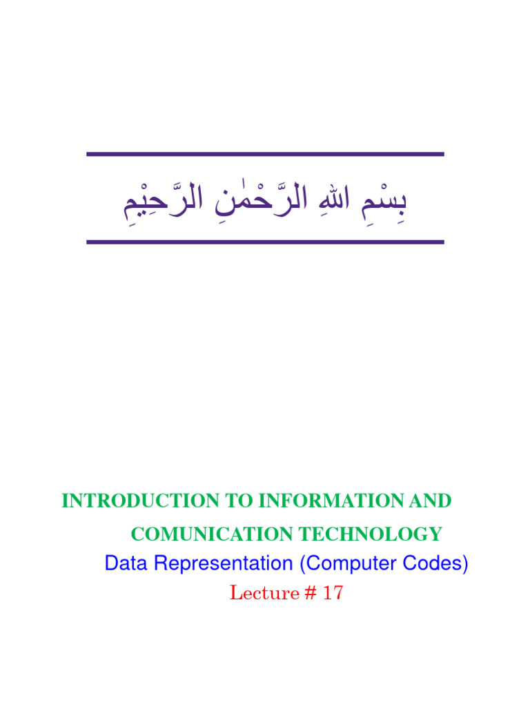 Lec 16 Computer Codes Updated Arsalan Pdf Byte Ebcdic