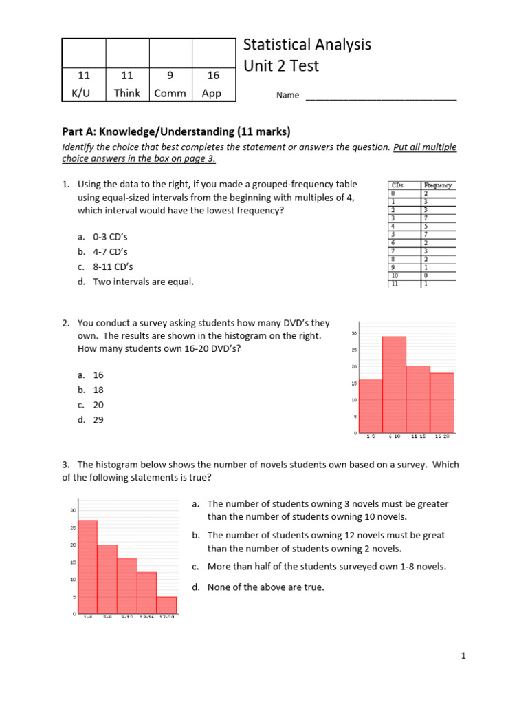 1696603448-MDM4U - Unit 2 Statistical Analysis | PDF