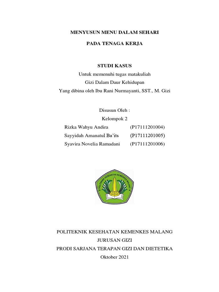 Tugas Menu Tenaga Kerja | PDF