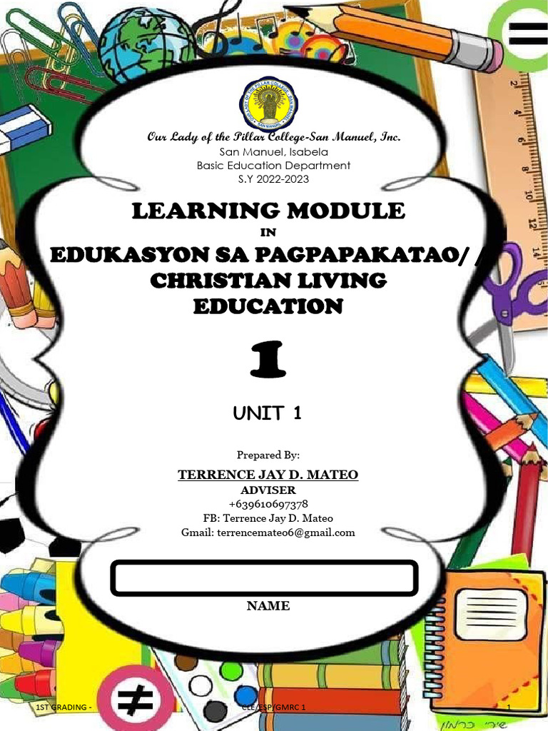 Esp-Cle Grade 1 First Grading | PDF | Prayer | God
