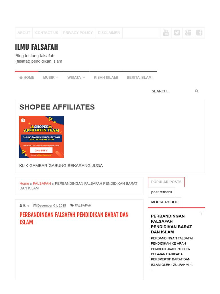 Perbandingan Falsafah Pendidikan Islam dan Barat | PDF | Sains & Matematika