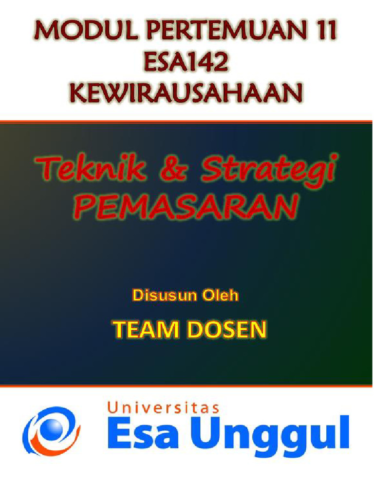 Modul 11. Teknik Strategi Pemasaran | PDF