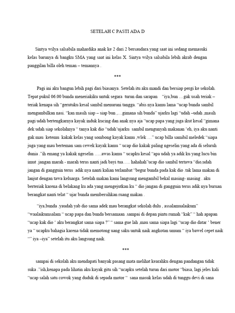 Cerpen Dinar Part 2 | PDF