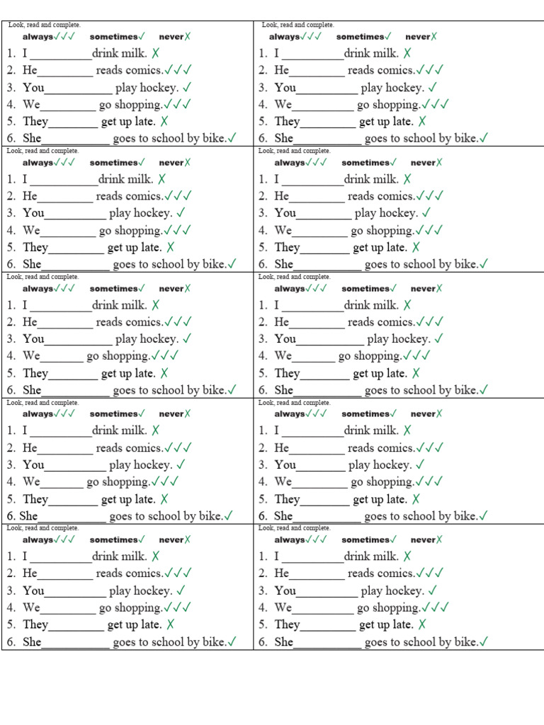 Complete With Always Never | PDF | Language Arts & Discipline
