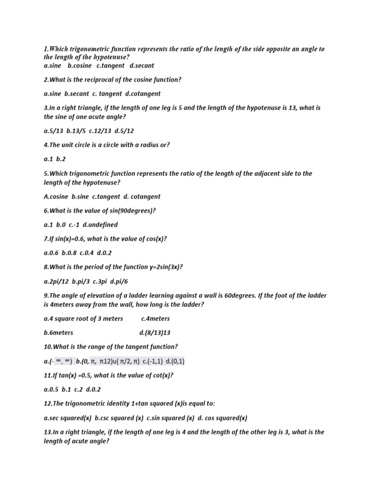 Math | PDF | Trigonometric Functions | Mathematical Objects