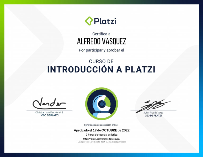 Diploma Introduccion Platzi | PDF