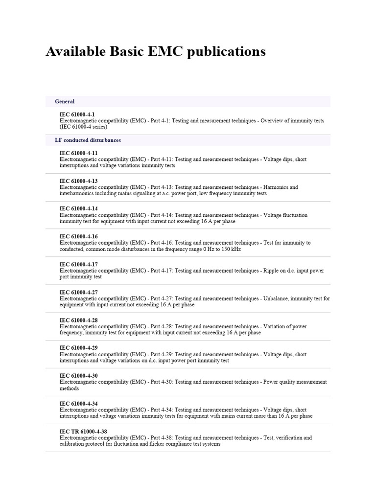 Available Basic EMC Publications | Download Free PDF | Electromagnetic ...
