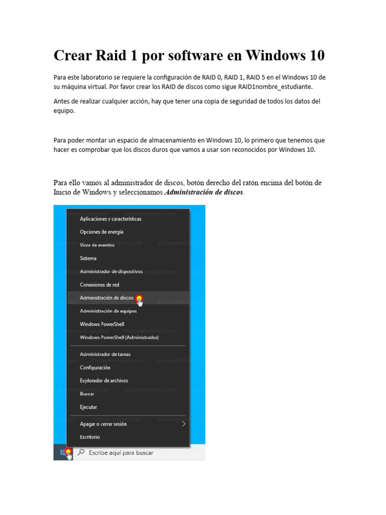 Laboratorio 2 Semana 3 Crear RAID | PDF | Archivo de computadora ...