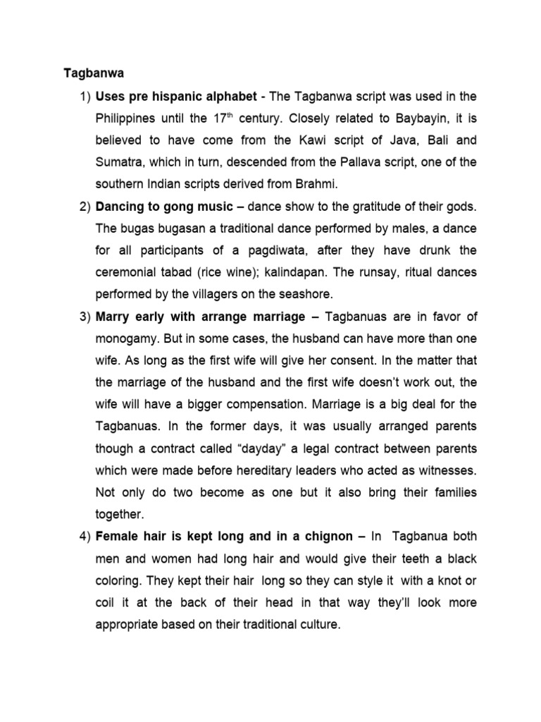 Tagbanwa Culture and Heritage Overview | PDF