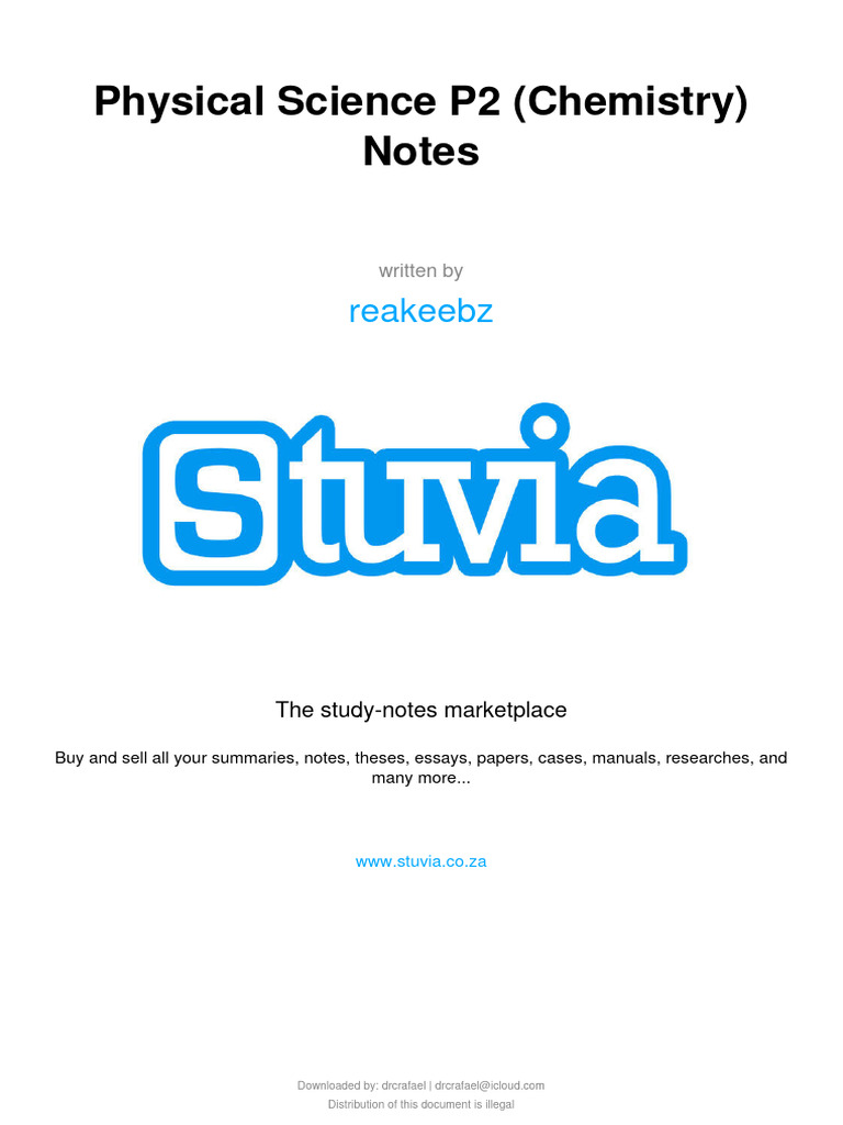 Stuvia-370232-Physical-Science-P2-Chemistry-Notes 4 | PDF | Chemical ...
