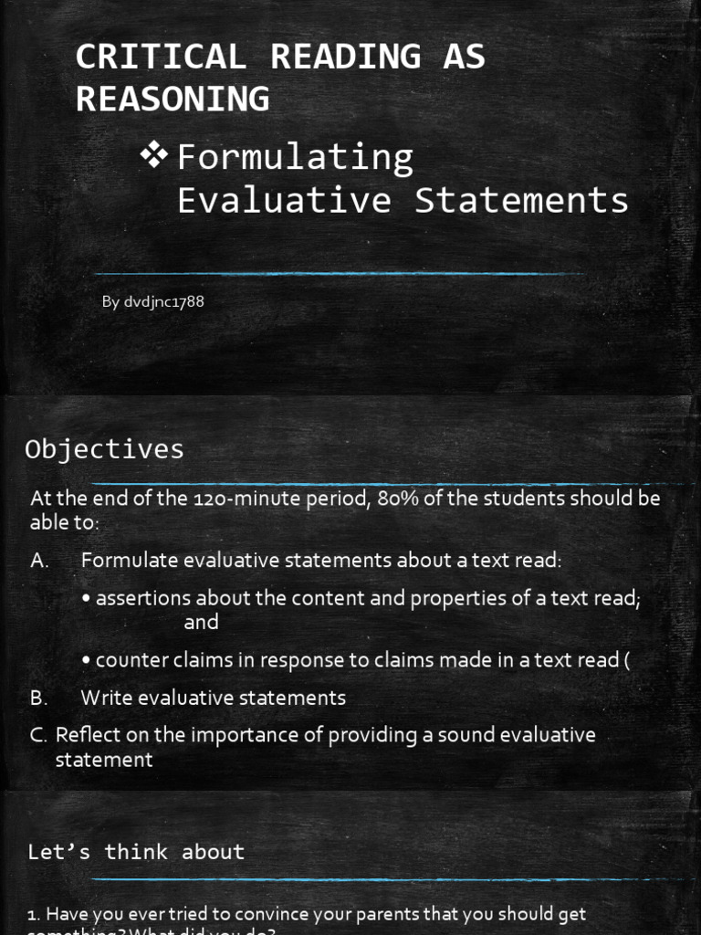Formulating Evaluative Statements Week 5 Pdf Social Media Popular