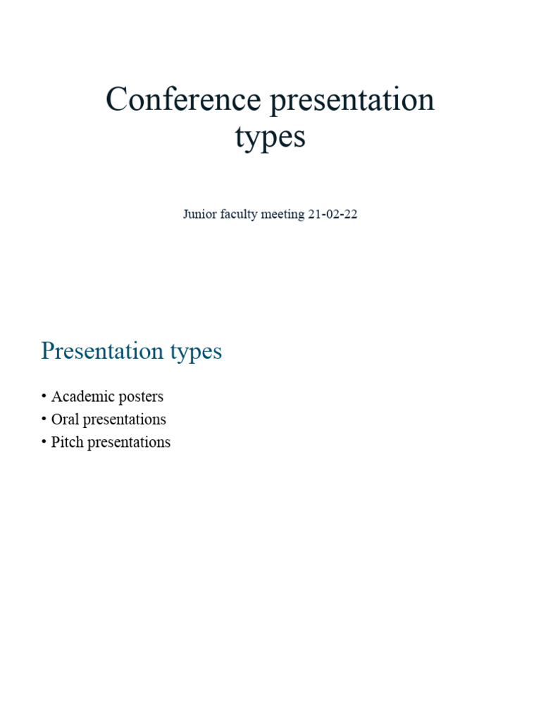 Conference Presentation Types | PDF | Information | Abstract (Summary)