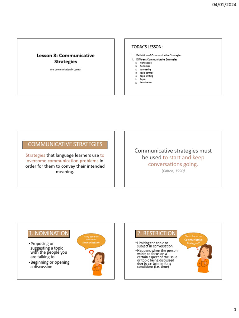 Lesson 8 | PDF | Communication | Conversation