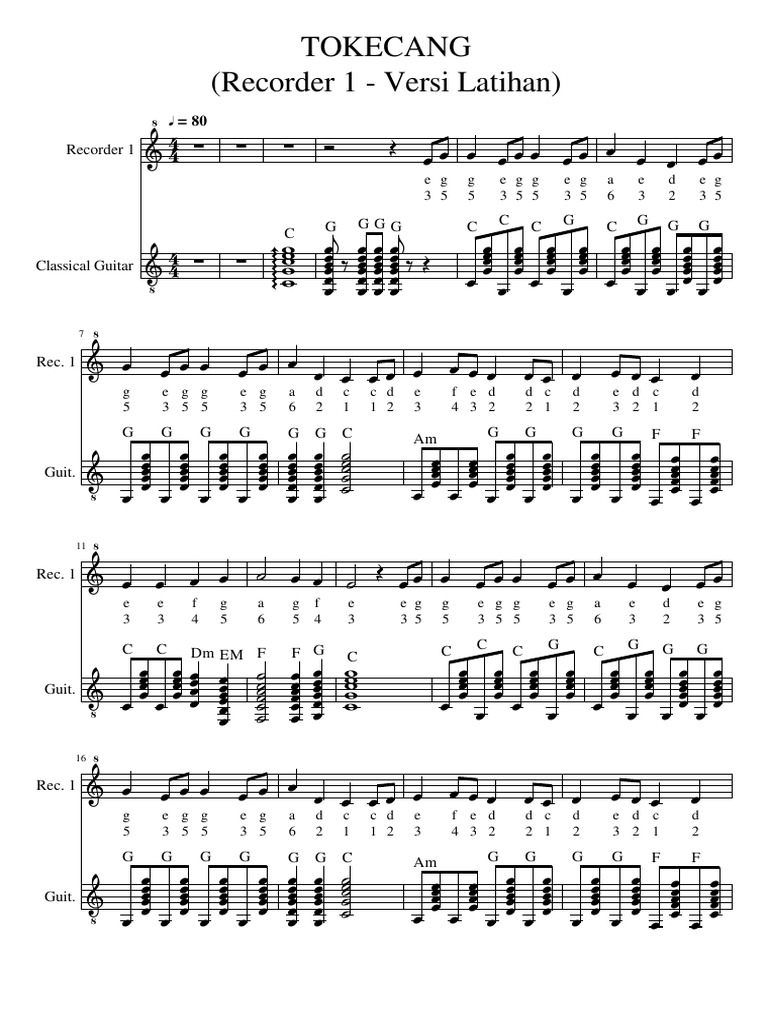Tokecang Chord and Notation Guide | PDF