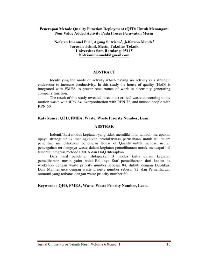 Jurnal Online Poros Teknik Mesin Volume 6 Nomor 1 10 | PDF