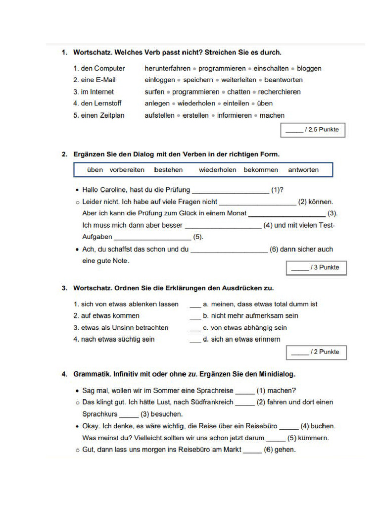Worksheet Kapitel - 5 B1 Plus | PDF