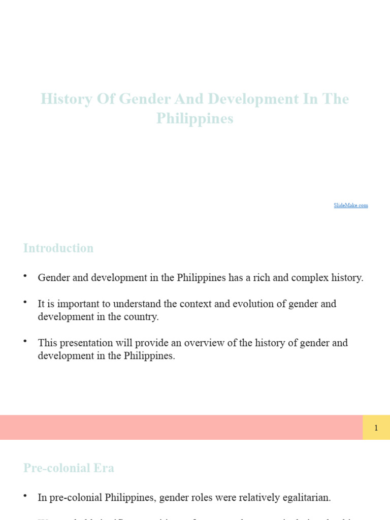 History of Gender and Development in The Philippines | PDF ...