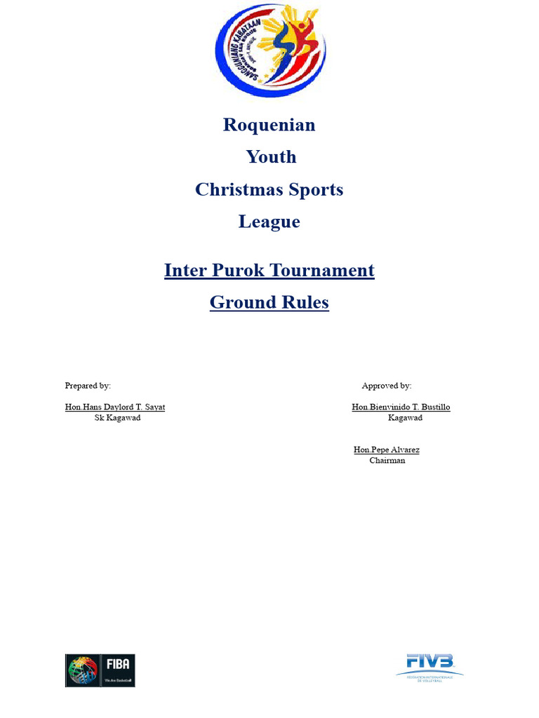 RYCSL Ground Rules | PDF | Volleyball | Sports