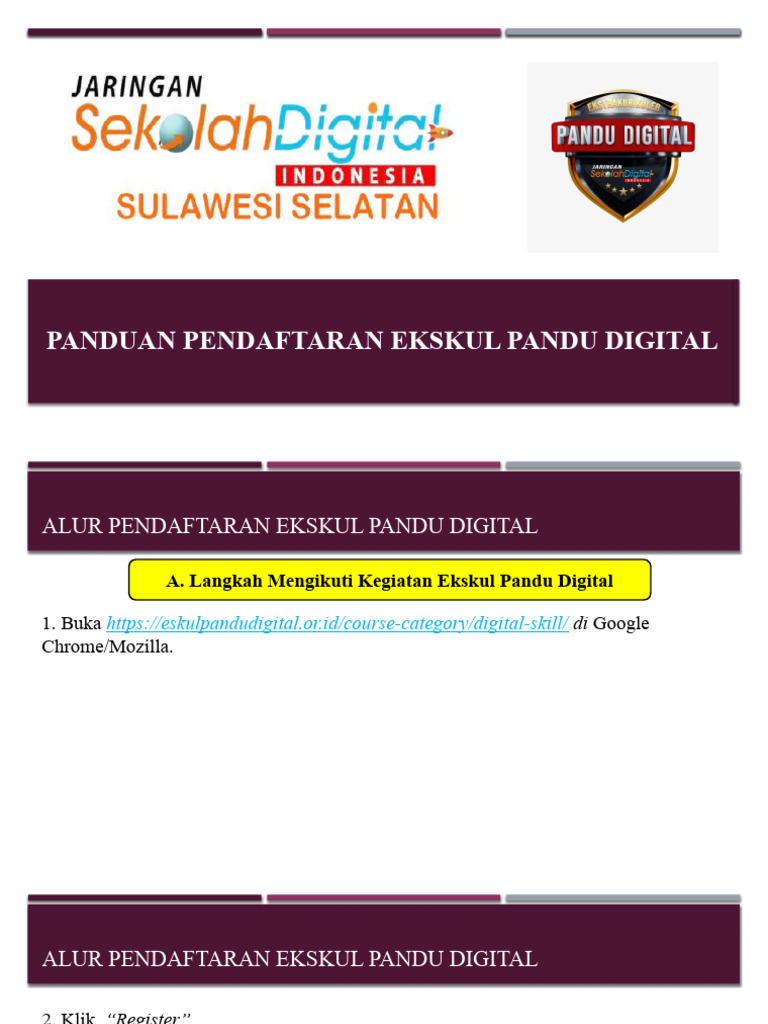 Alur Pendaftaran Ekskul Pandu Digital | PDF