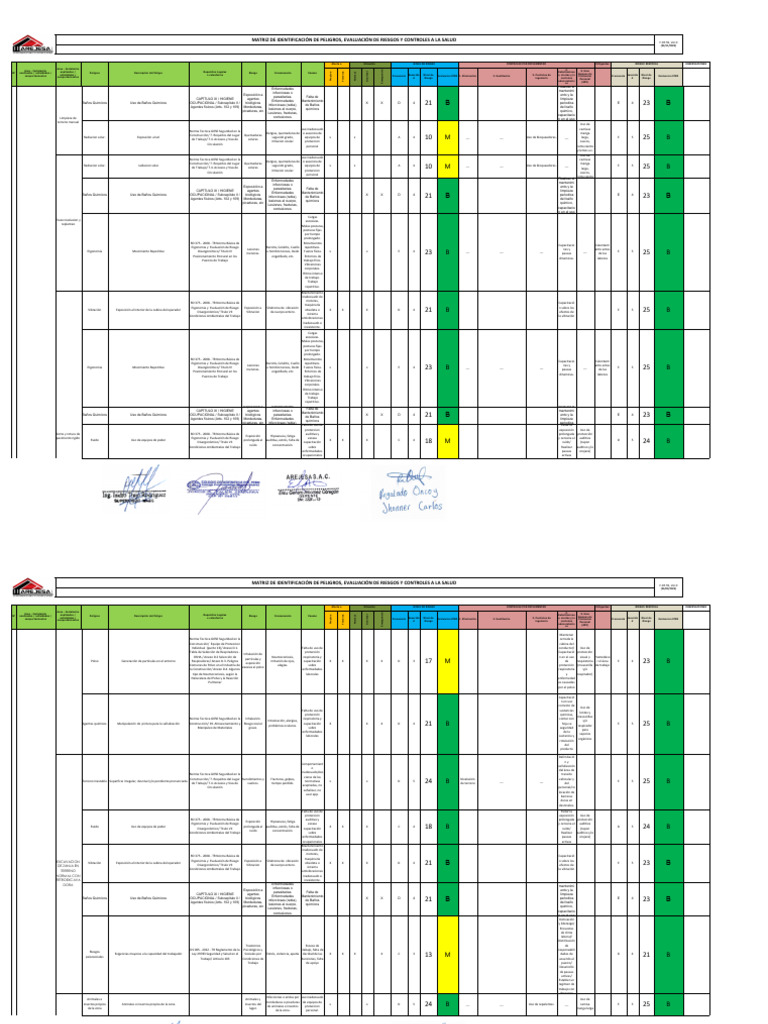 F-CR.59 Matriz Identificación Peligros y Evaluación de Riesgos a la Salud. | PDF | Factores ...