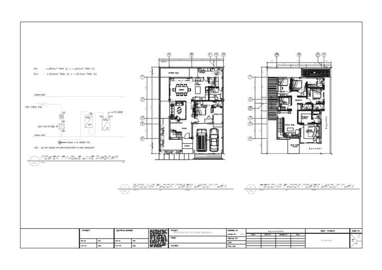 Power Single Line Diagram: A C A B C C A B D C C | PDF