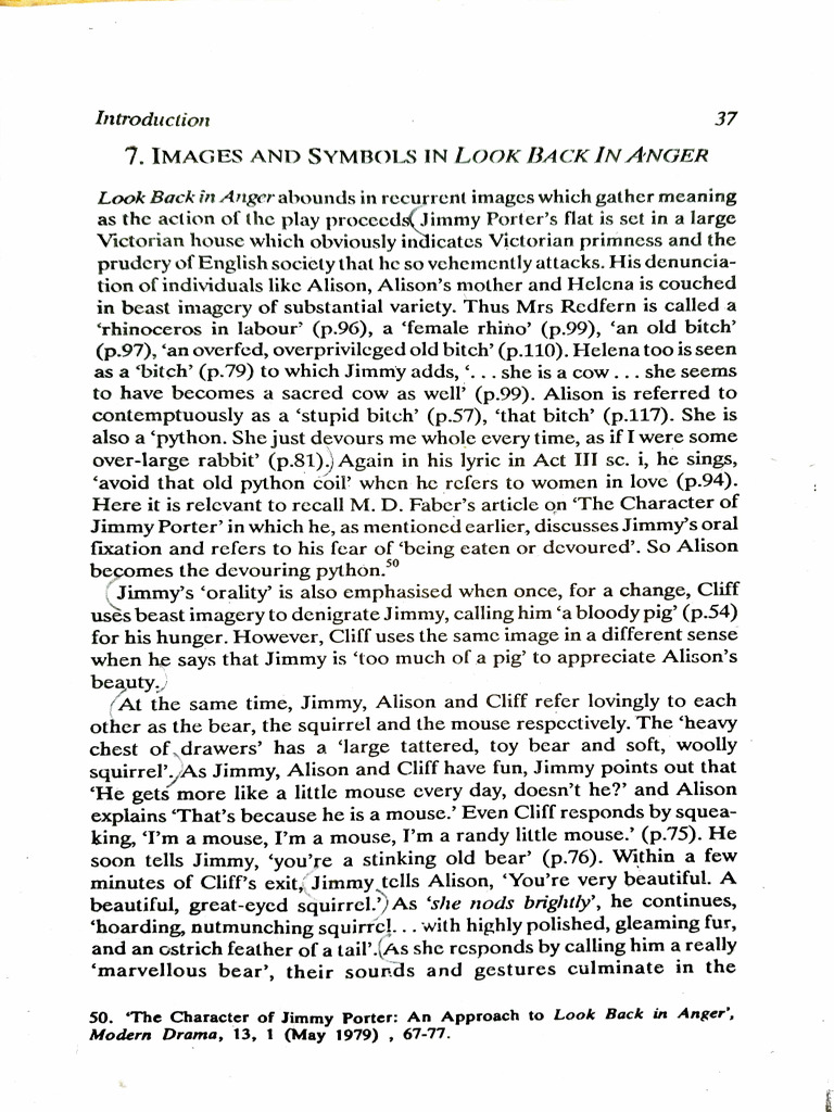 Symbols and Images in Look Back in Anger | PDF