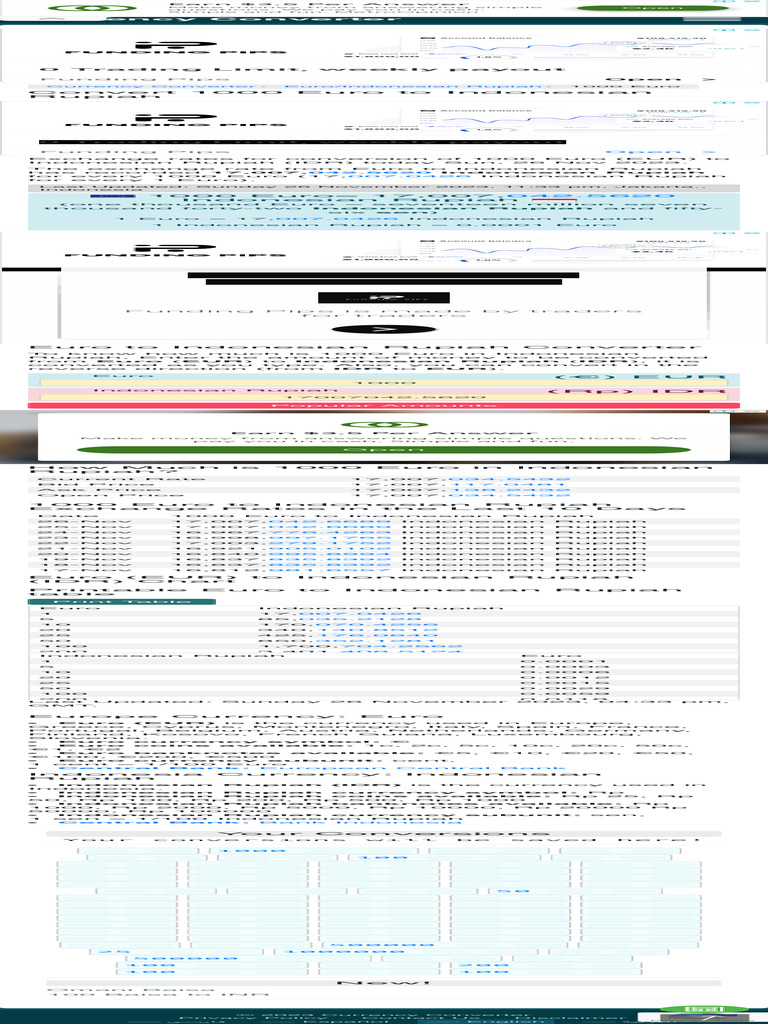 Currency Conversion of 1000 Euro To Indonesian Rupiah Currency ...