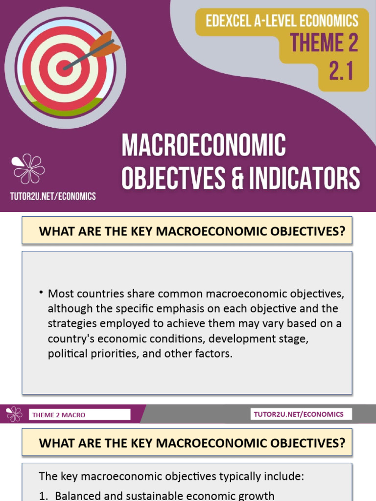 2 1 Macro Objectives Indicators | PDF | Macroeconomics | Economic Growth