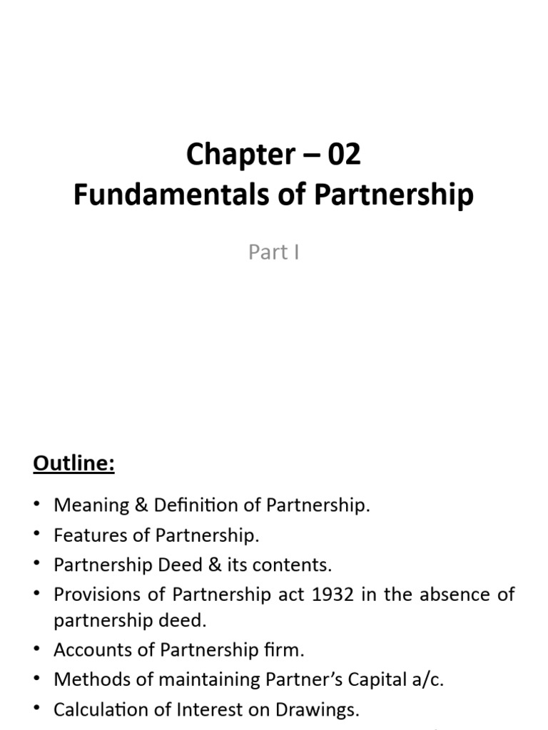 Fundamentals of Partnership - Part I | PDF | Partnership | Business Law