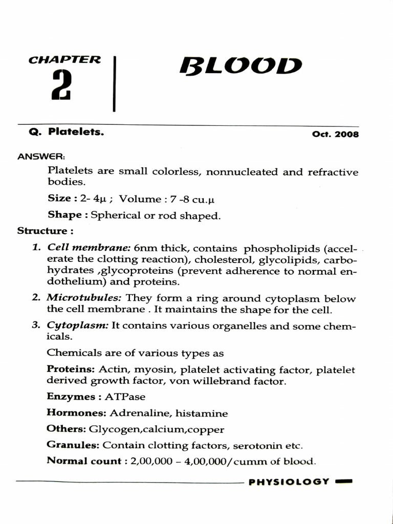 Physiology - Blood | PDF | Lymphocyte | Coagulation