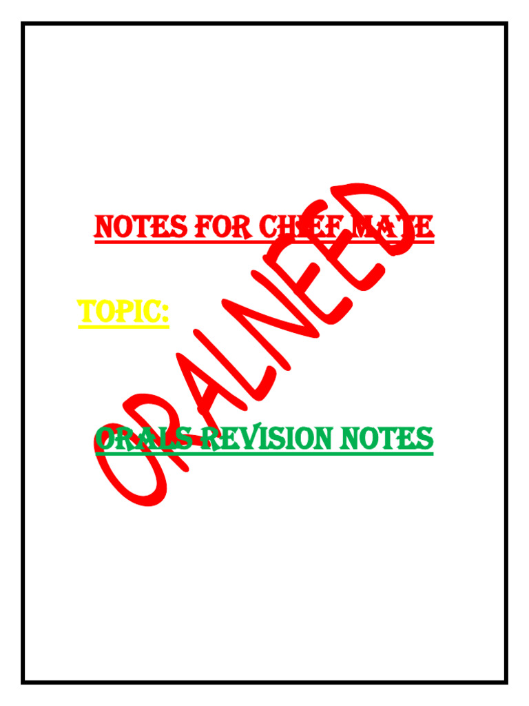 Chief Mate Orals Revision Notes | PDF | Gyroscope | Radar
