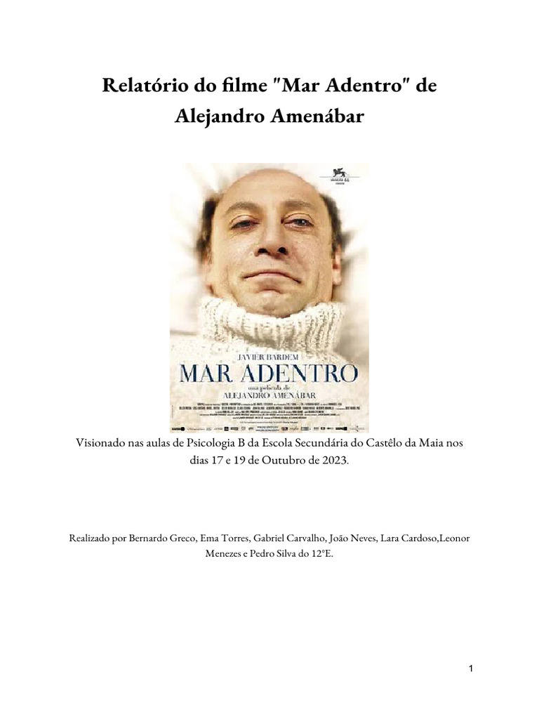 Relatório Do Filme - Mar Adentro | PDF