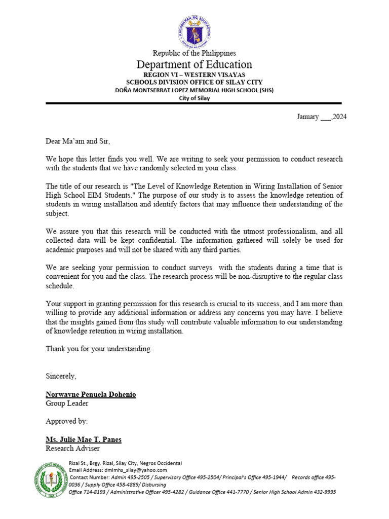 Letter of Consent pr2 | Download Free PDF | Cognition