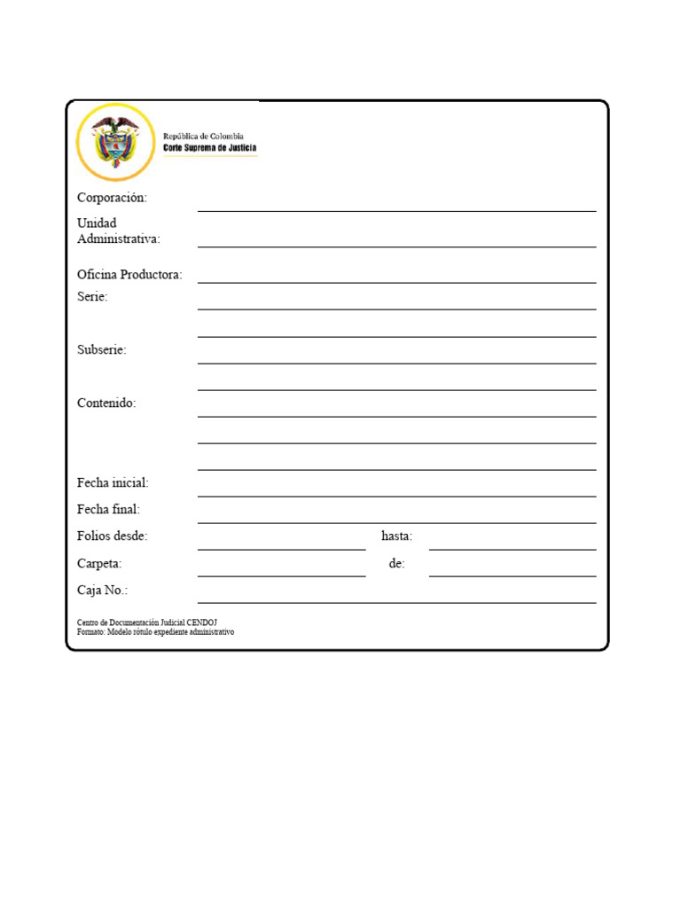 Modelo Rotulo de Carpetas y Cajas | PDF