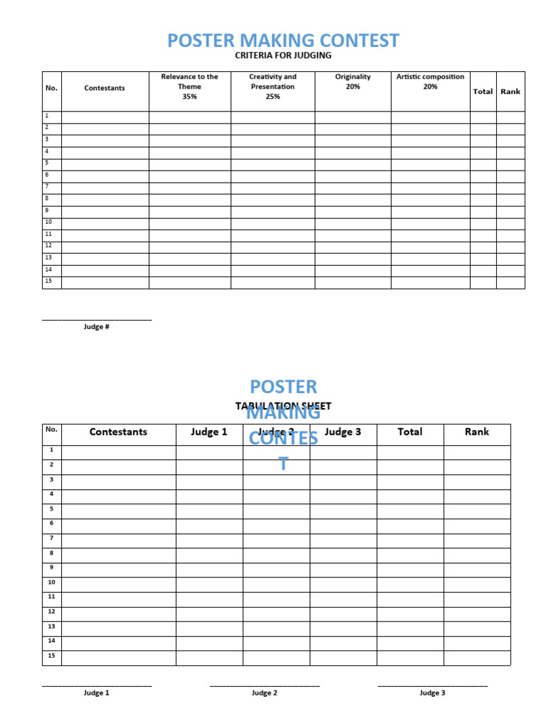 Criteria For Judging Poster Making | PDF