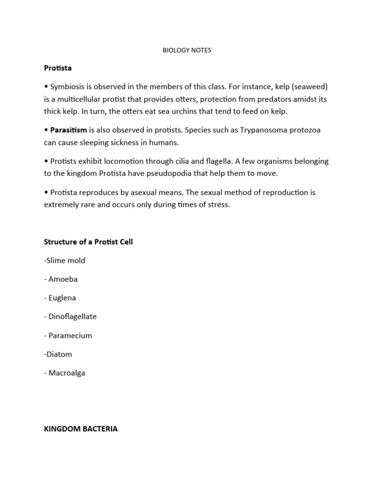 Biology Notes | PDF | Fungus | Bacteria