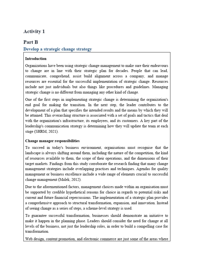 Assesment 3 - Activity 1 Part B Role Play and Activity 2 Part A Two ...